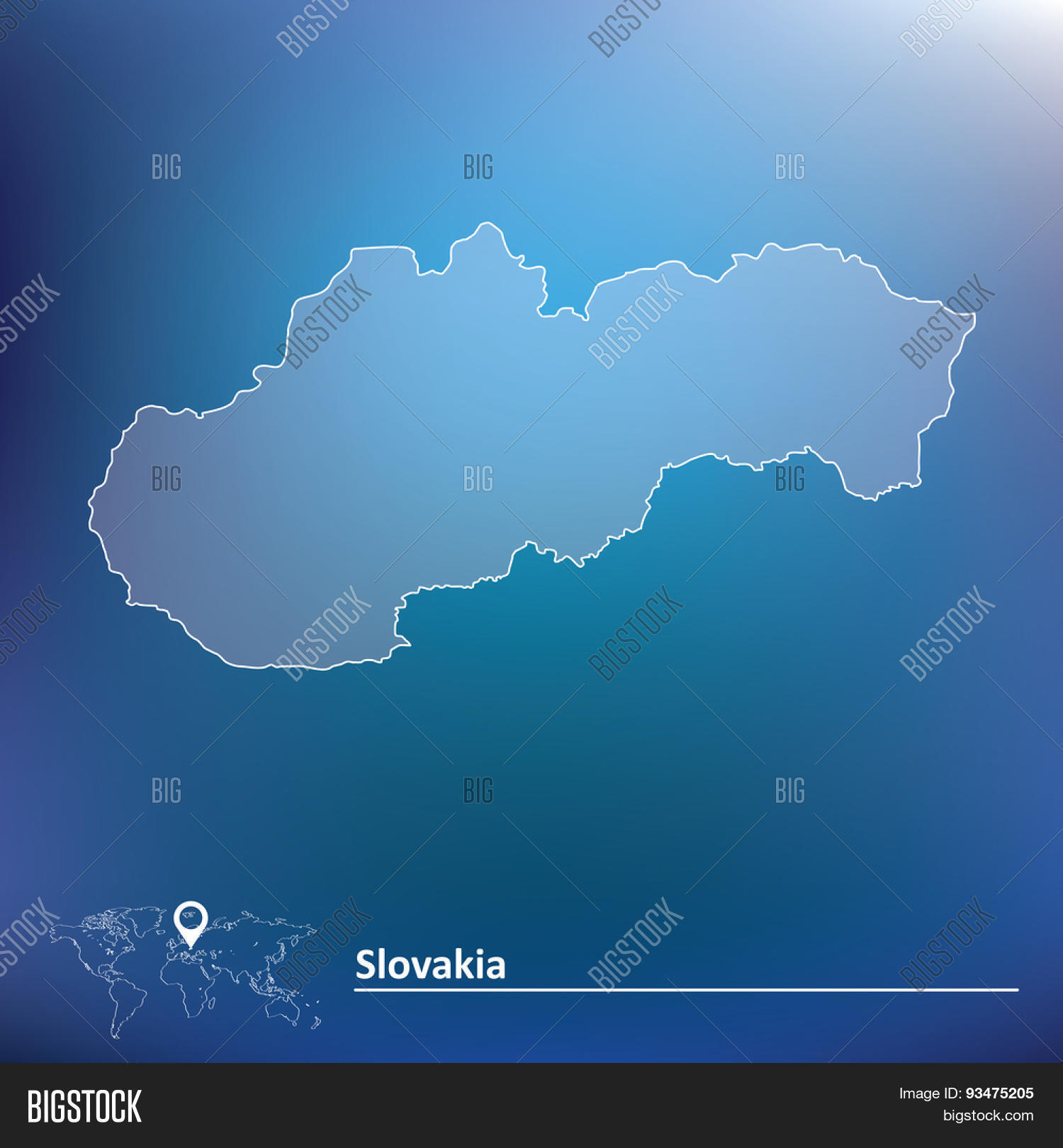 Map Slovakia - Vector Vector & Photo (Free Trial) | Bigstock