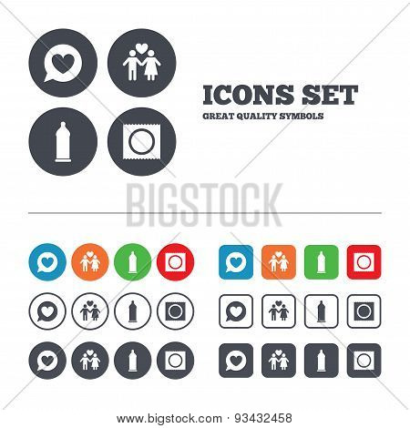 Condom Safe Sex Icons Vector & Photo (Free Trial) | Bigstock
