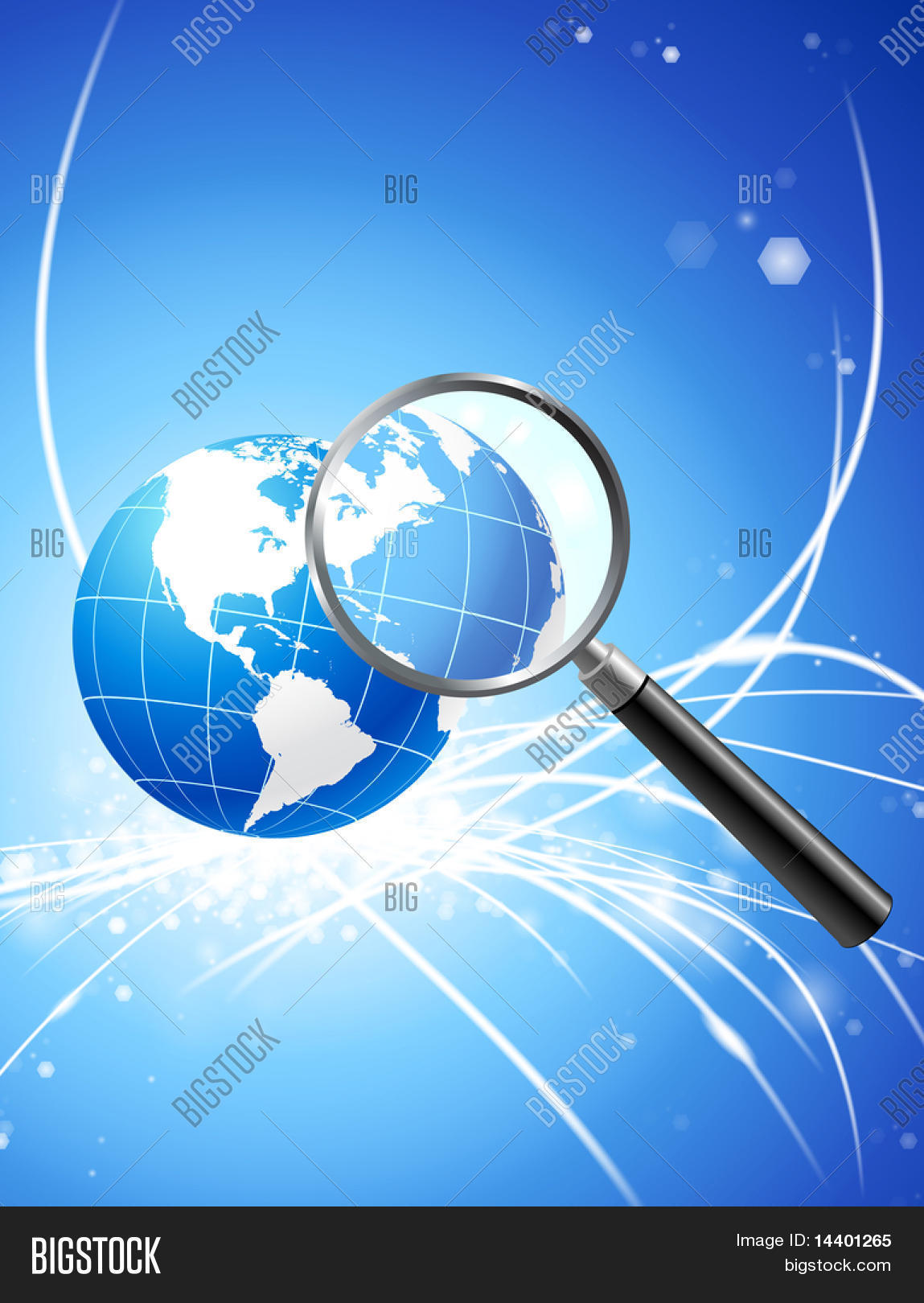 Globe Magnifying Vector & Photo (Free Trial) | Bigstock