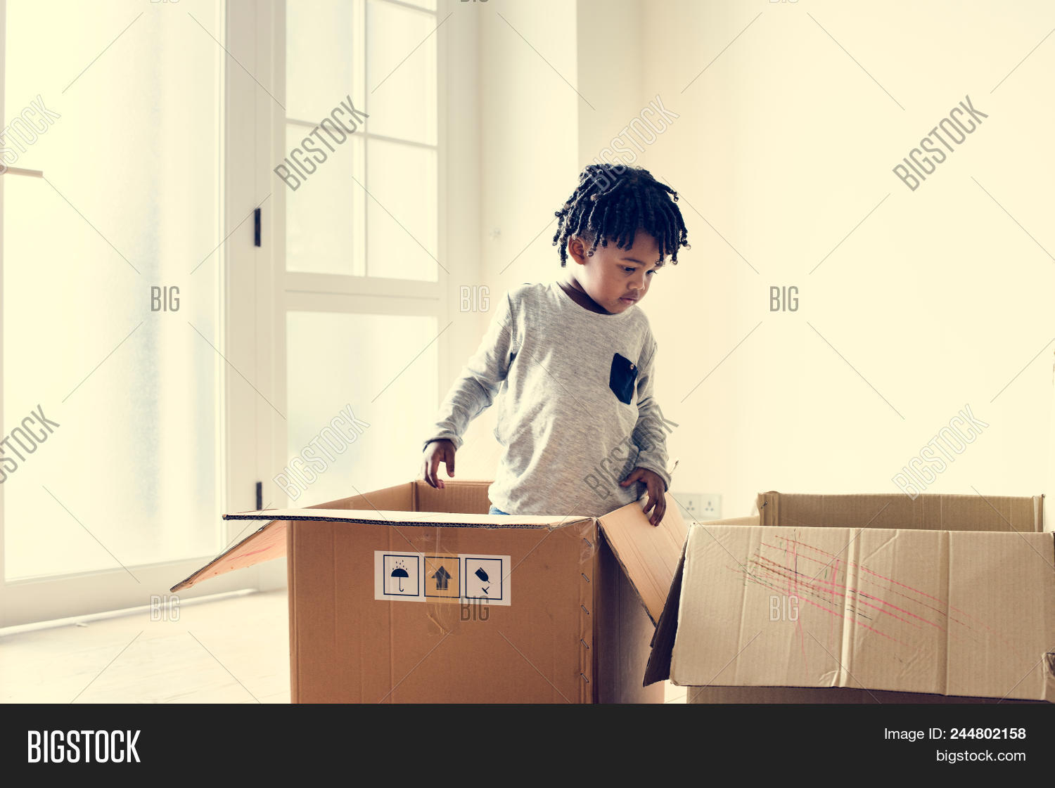 Boy Playing Cardboard Image & Photo (Free Trial) | Bigstock