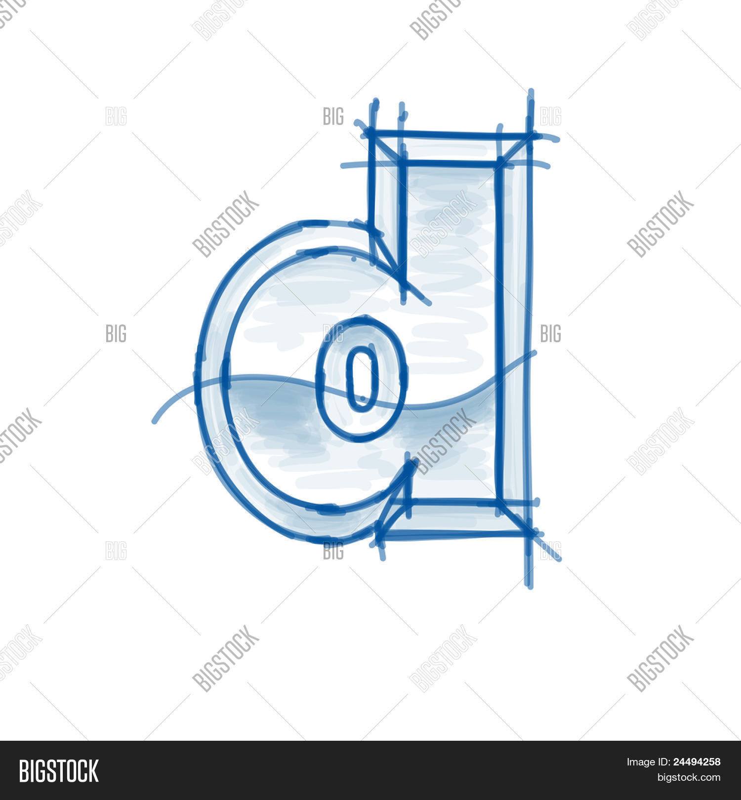 Blueprint Font Sketch Image & Photo (Free Trial) | Bigstock