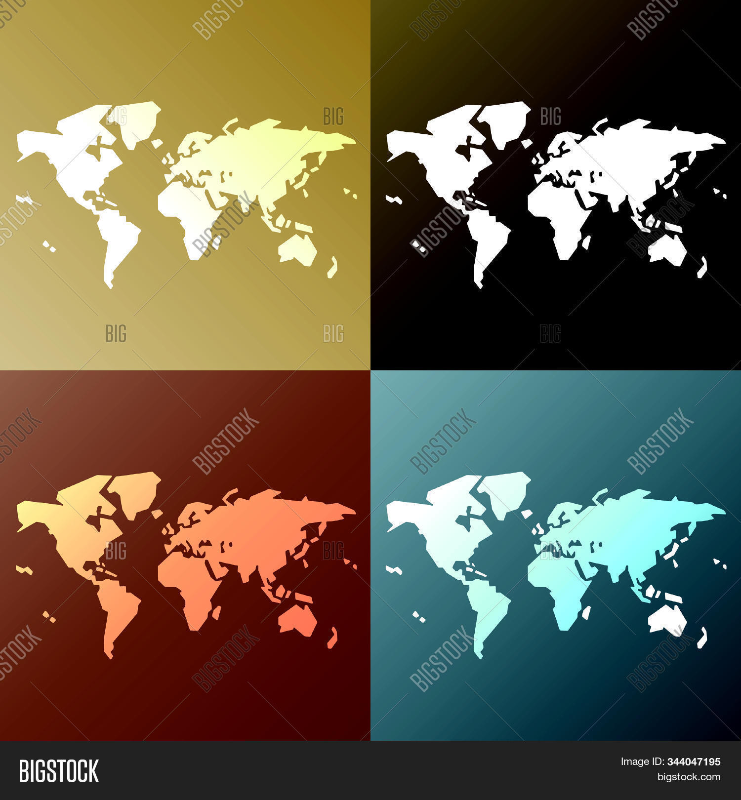 World Maps Colorful Vector & Photo (Free Trial) | Bigstock
