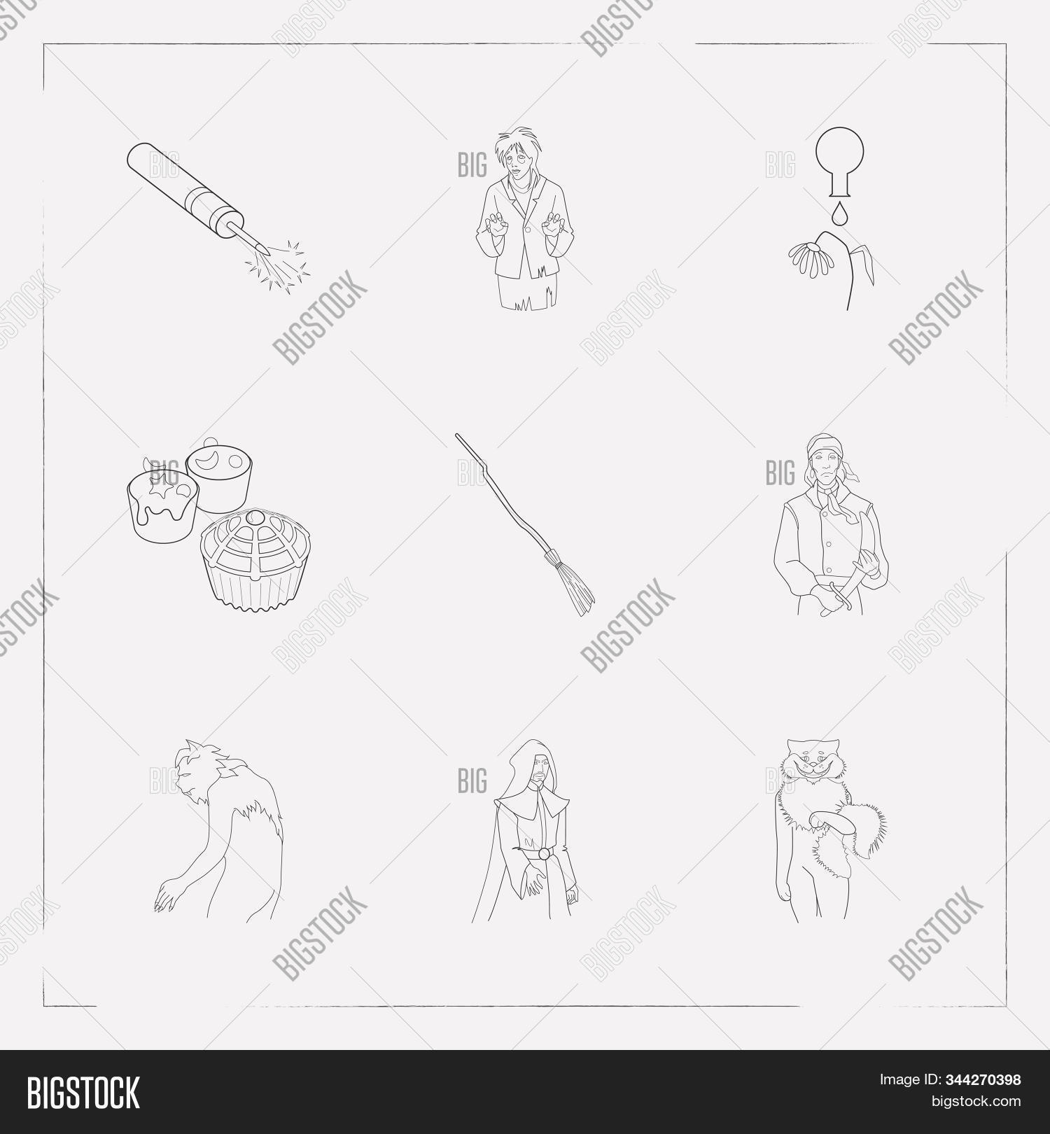 Set Feast Icons Line Image & Photo (Free Trial) | Bigstock