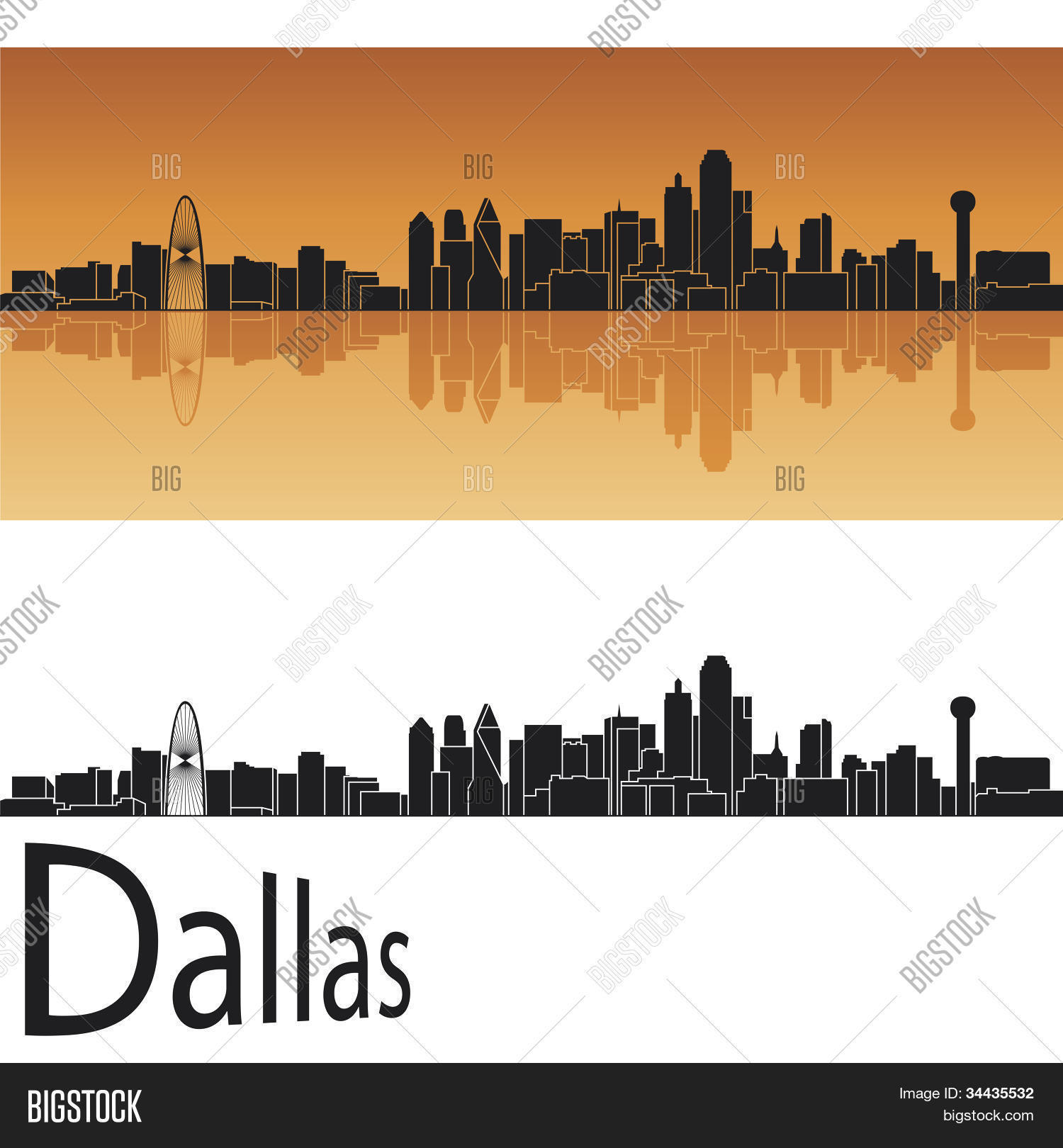 Dallas Skyline Vector & Photo (Free Trial) | Bigstock