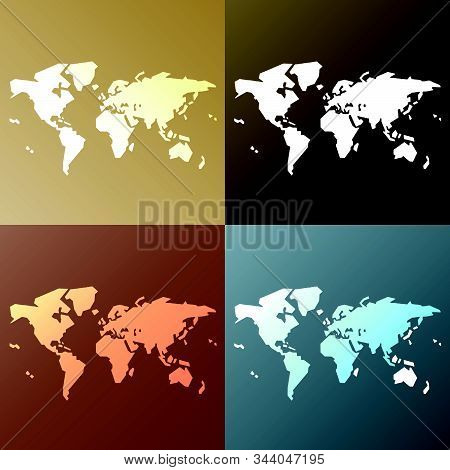 World Maps Colorful Vector & Photo (Free Trial) | Bigstock
