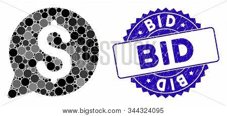 Mosaic Bid Icon Vector & Photo (Free Trial) | Bigstock