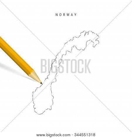 Norway Sketch Outline Vector & Photo (Free Trial) | Bigstock
