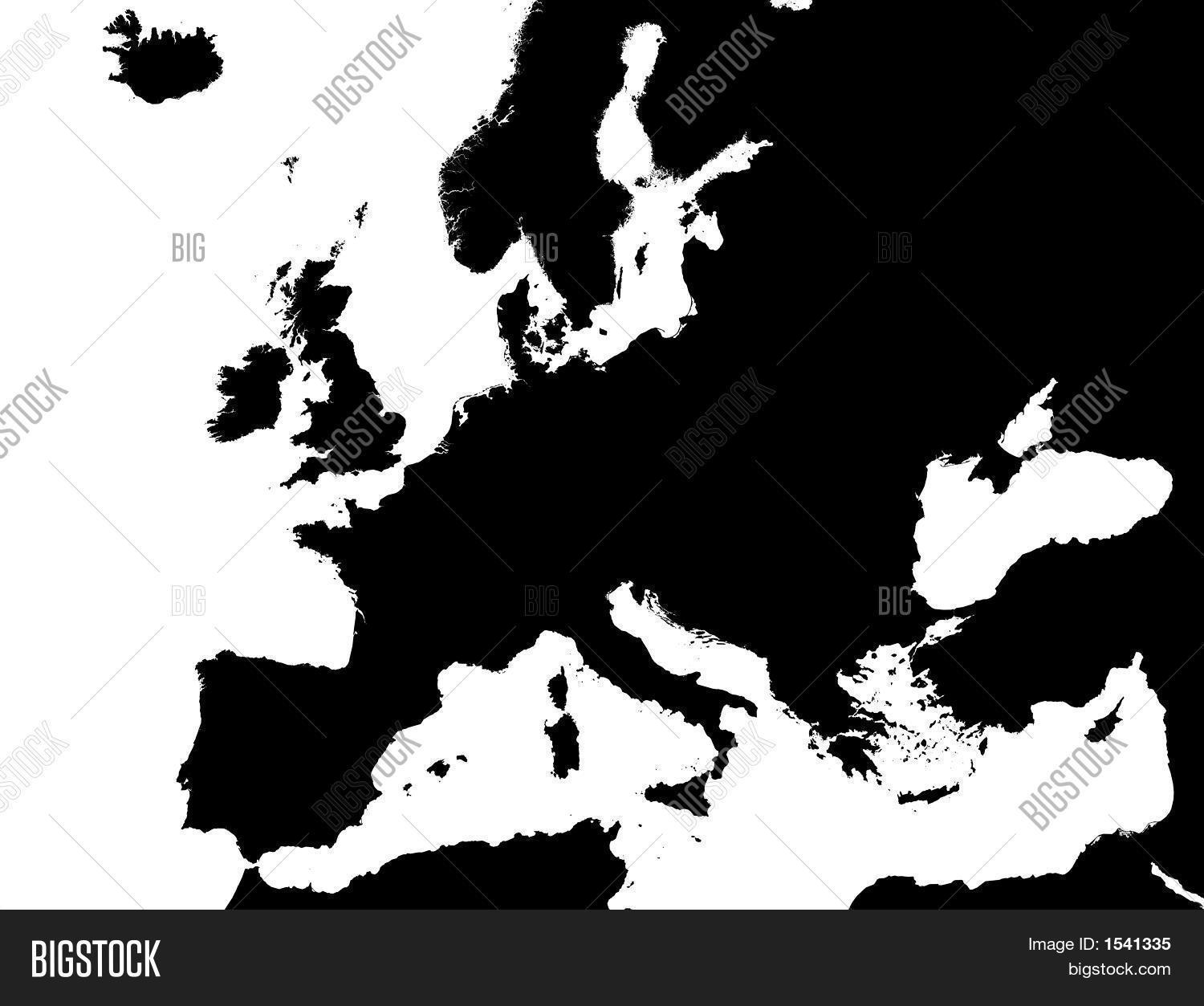 Black White Map Europe Image & Photo (Free Trial) | Bigstock