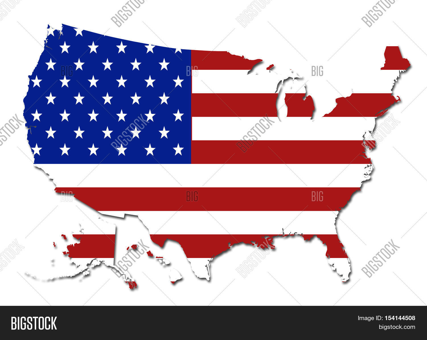 US Flag USA Map Symbol Image & Photo (Free Trial) | Bigstock