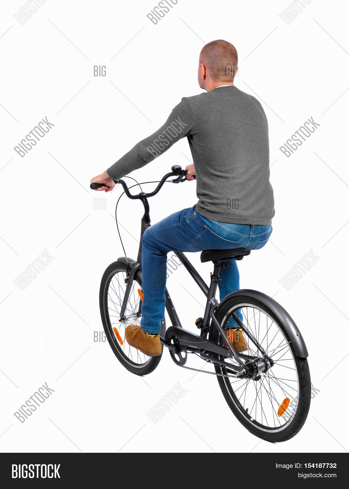 Back View Man Bicycle Image & Photo (Free Trial) | Bigstock