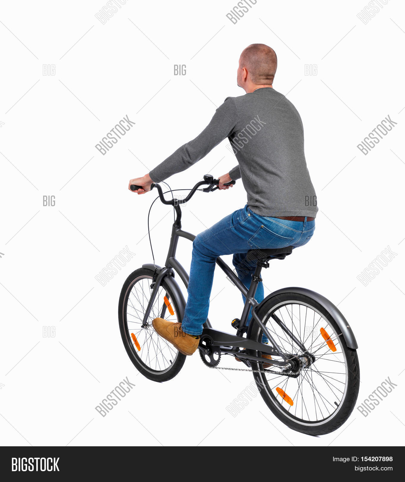 Back View Man Bicycle Image & Photo (Free Trial) | Bigstock