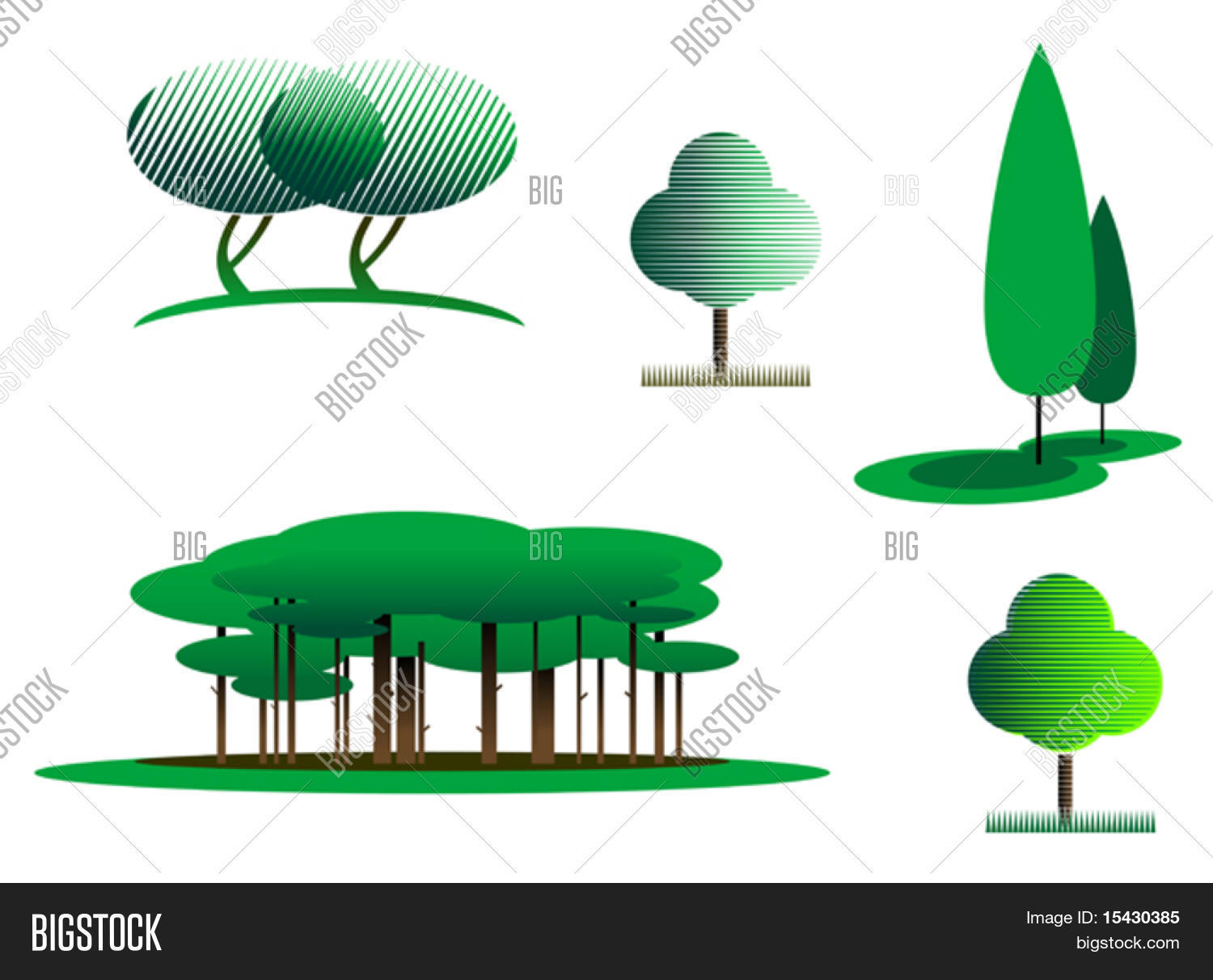 Vector. Set Tree Vector & Photo (Free Trial) | Bigstock
