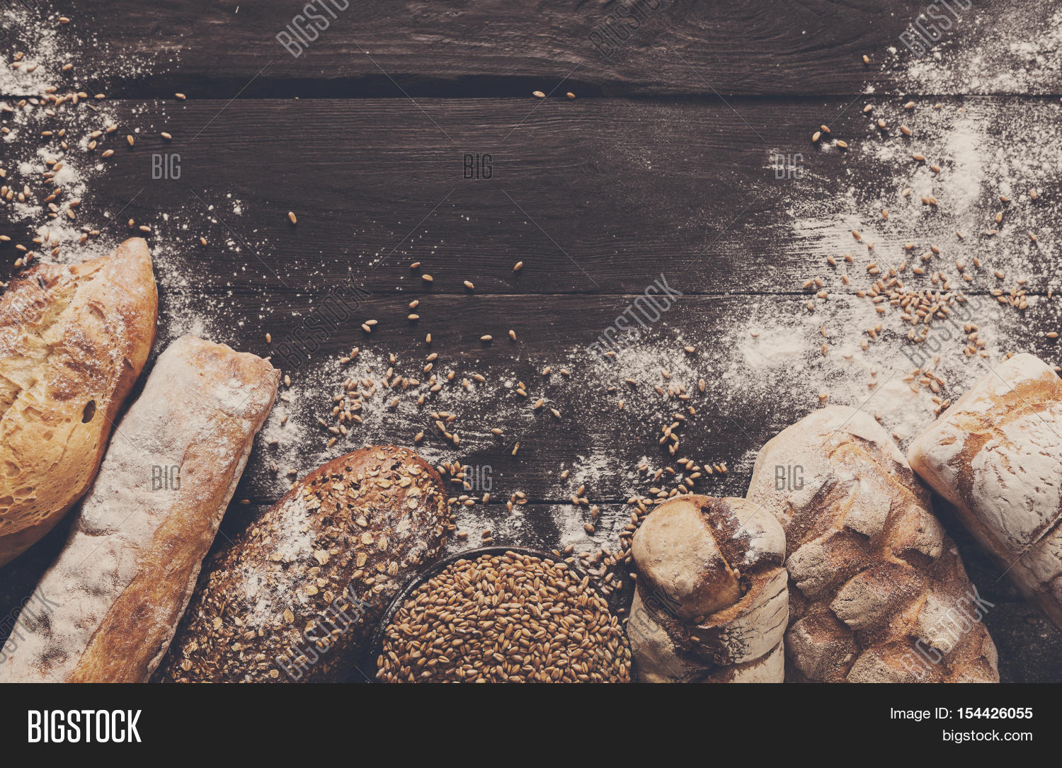 Bread Border On Dark Image & Photo (Free Trial) | Bigstock