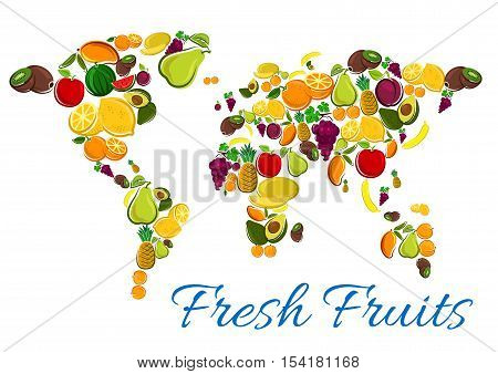 Fruits Map. Vector Vector & Photo (Free Trial) | Bigstock
