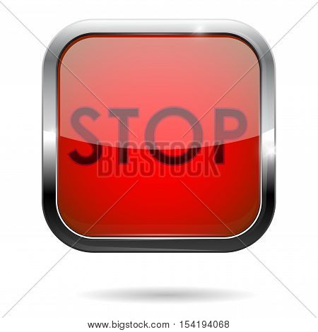 Stop Button. Red Vector & Photo (Free Trial) | Bigstock