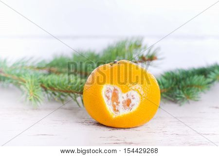Mandarin Carved Heart, Image & Photo (Free Trial) | Bigstock