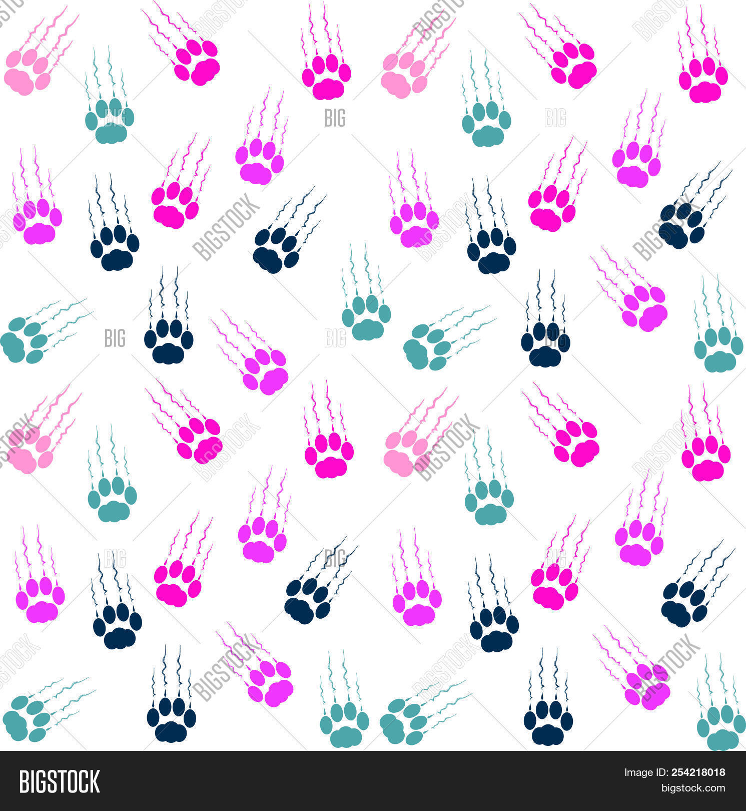 Color Cat Paws Claws Vector & Photo (Free Trial) | Bigstock
