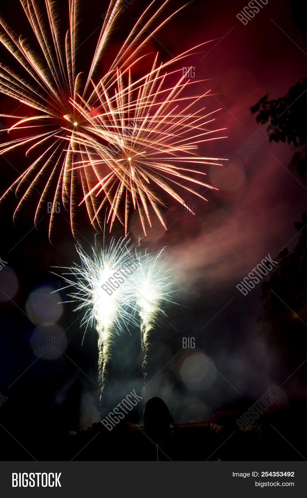 Red Firework. Amazing Image & Photo (Free Trial) | Bigstock