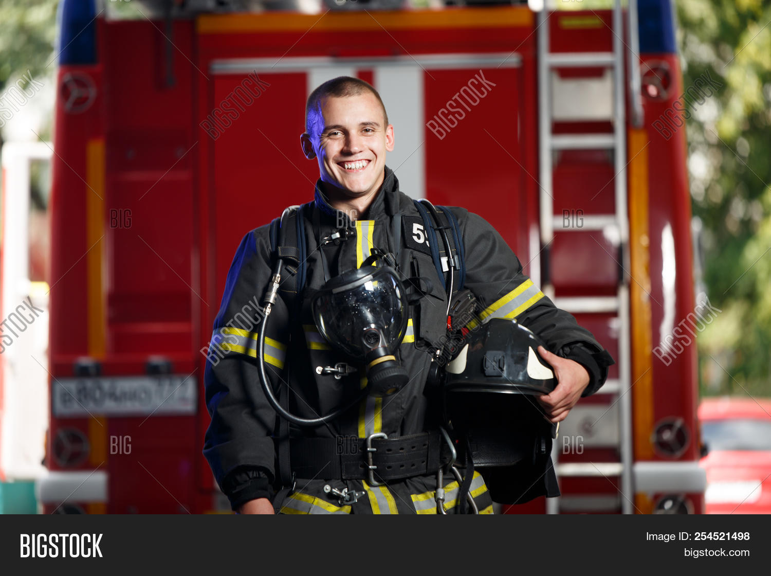 Photo Happy Fireman Image & Photo (Free Trial) | Bigstock