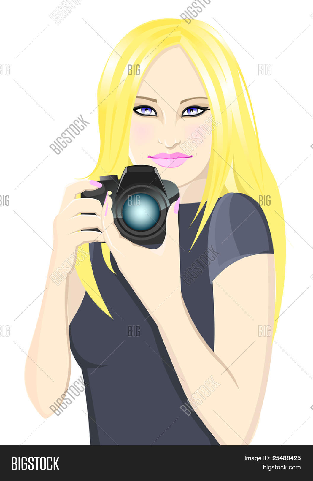 Smiling Young Girl Vector & Photo (Free Trial) | Bigstock