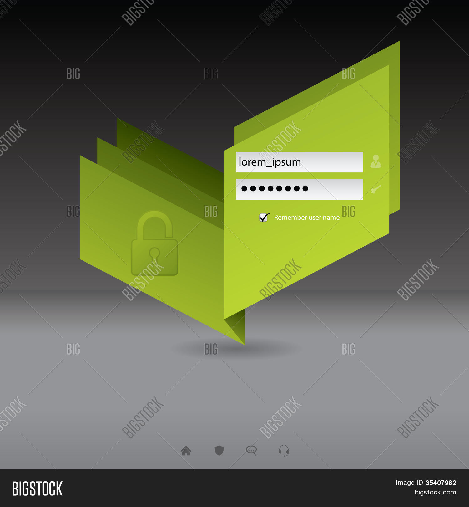 Origami Login Screen Vector & Photo (Free Trial) | Bigstock