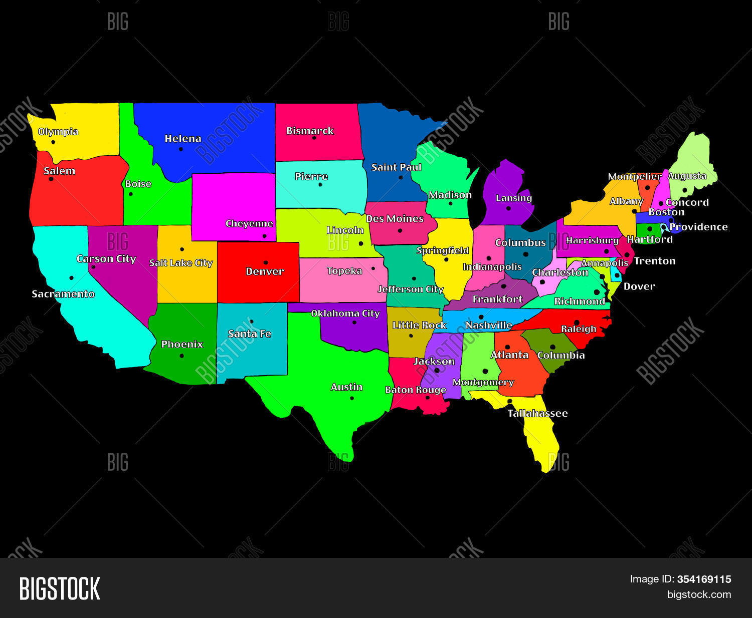 Map Usa Regions. Image & Photo (Free Trial) | Bigstock