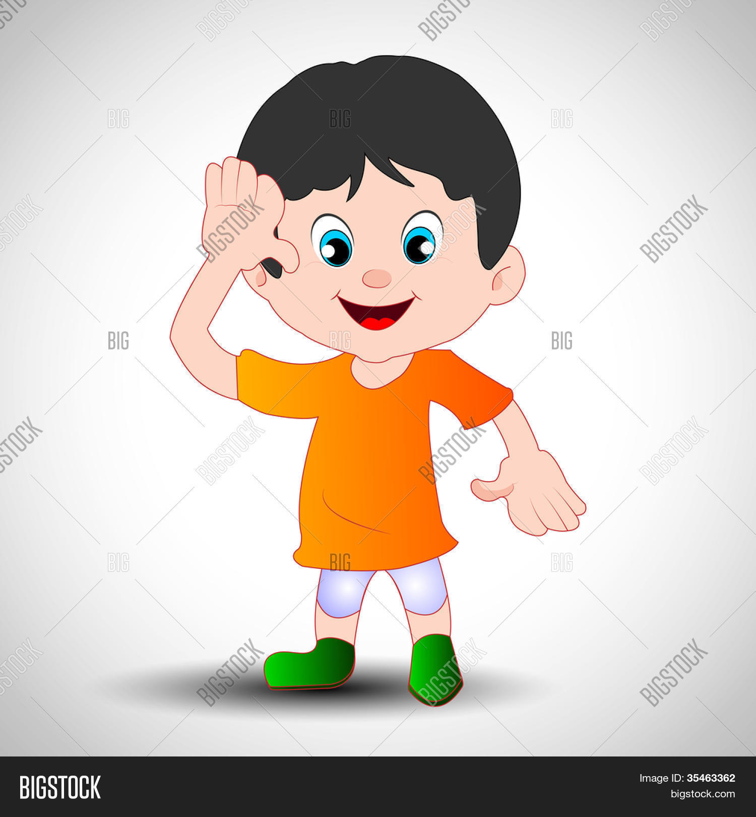 Saluting Cartoon Boy Vector & Photo (Free Trial) | Bigstock