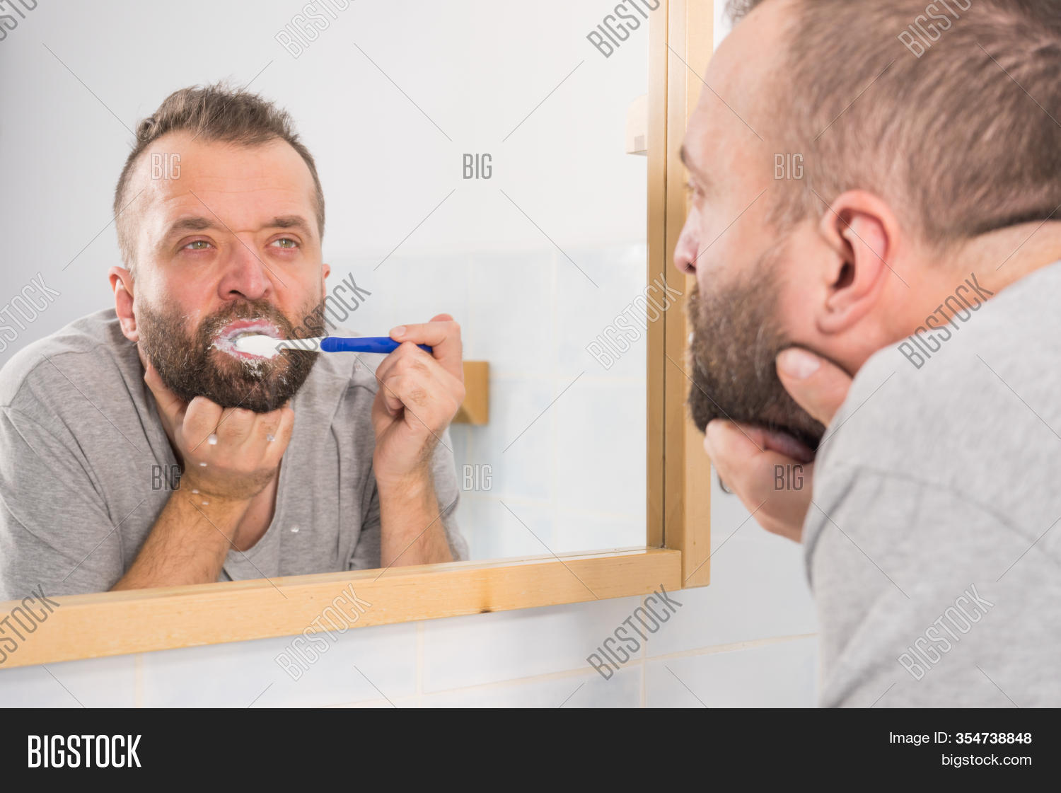 Adult Man Brushing His Image & Photo (Free Trial) | Bigstock