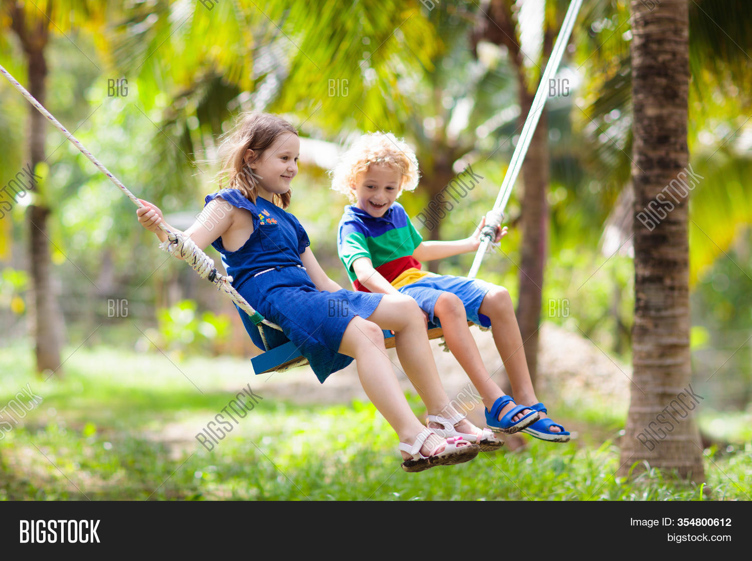 Kids On Swing. Image & Photo (Free Trial) | Bigstock