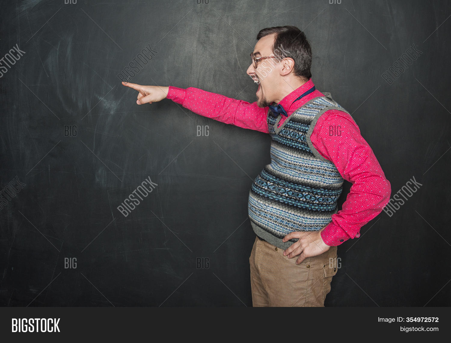 Angry Teacher Pointing
