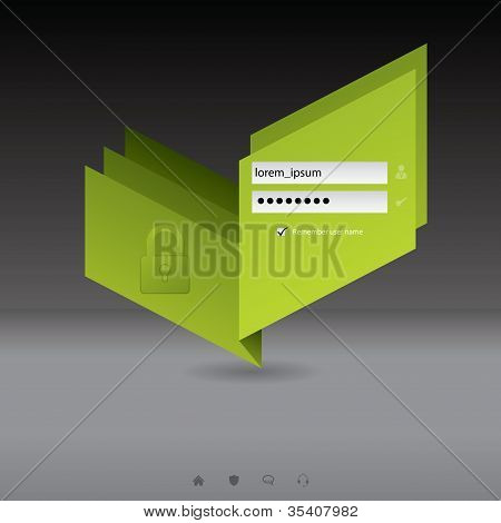 Origami Login Screen Vector & Photo (Free Trial) | Bigstock