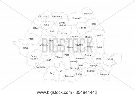 Vector y foto Romania Region Map (prueba gratis) | Bigstock