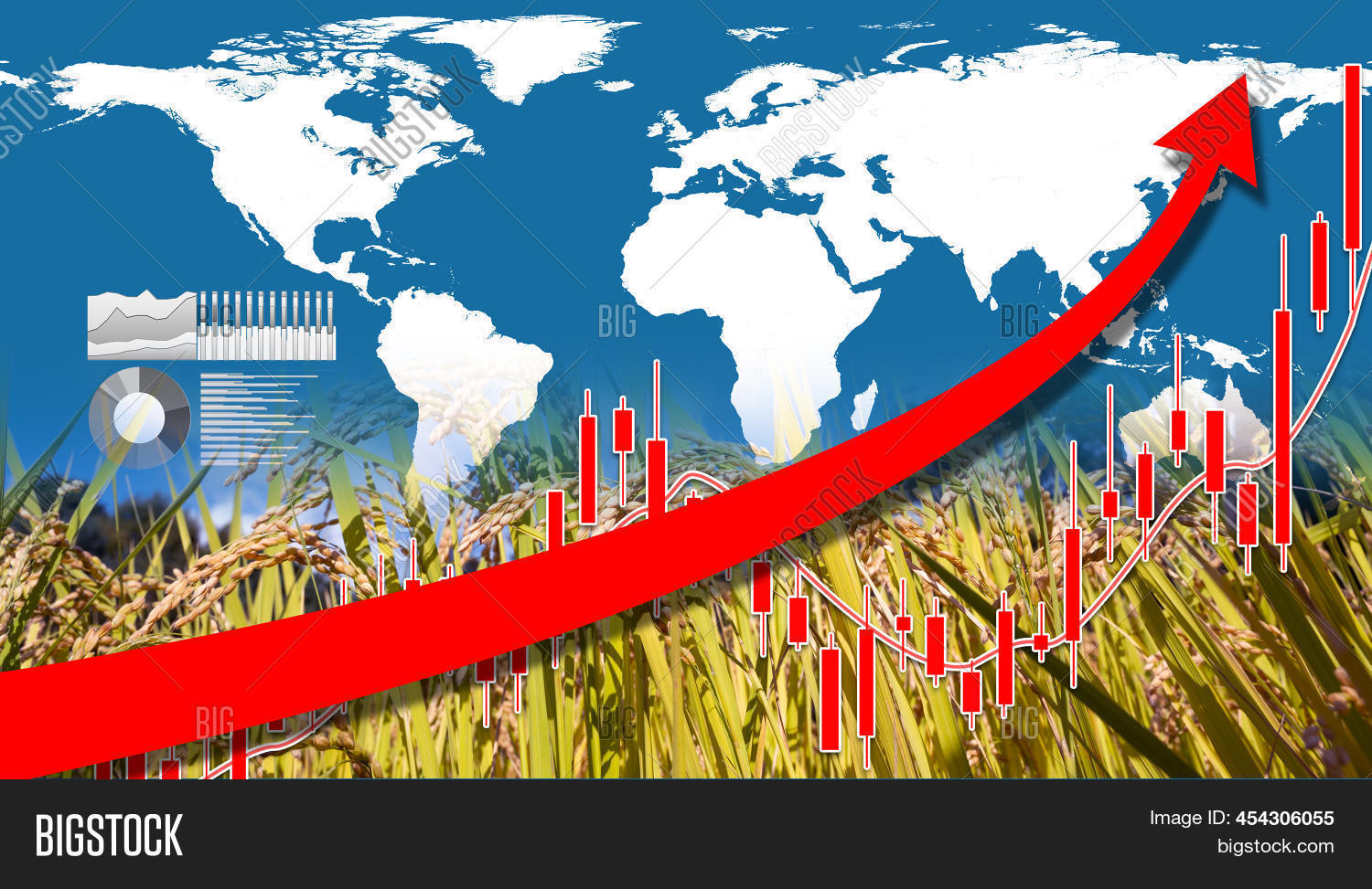 Red Rising Graph Rice Image & Photo (Free Trial) | Bigstock