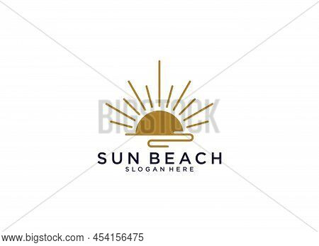Sun Beach Logo Vector & Photo (Free Trial) | Bigstock