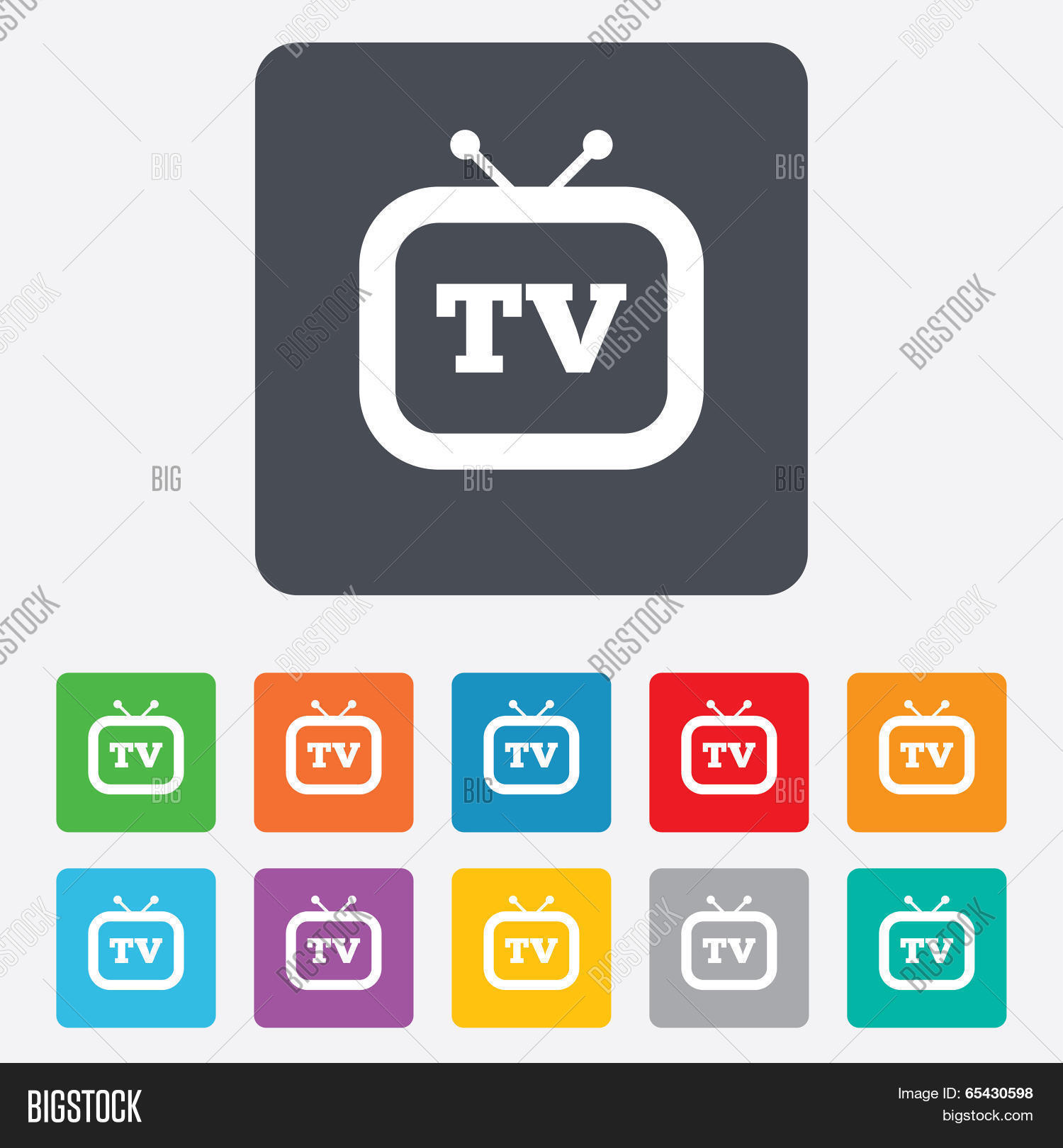 Retro TV Sign Icon. Vector & Photo (Free Trial) | Bigstock