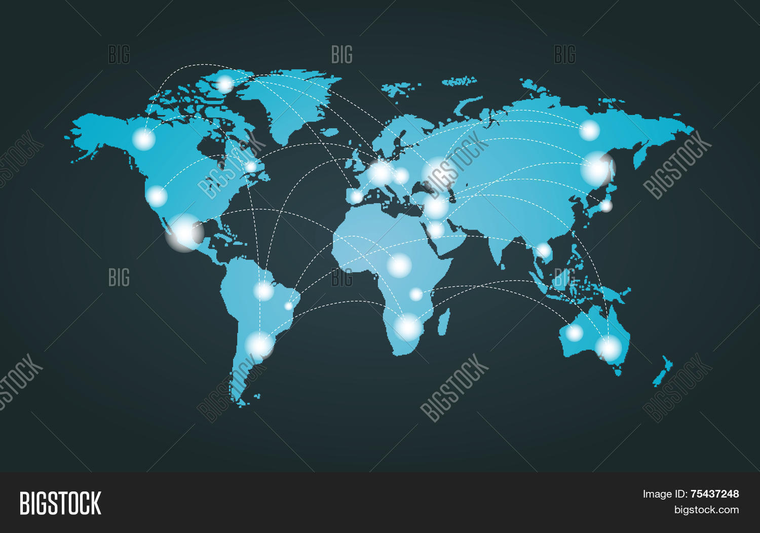 World Map Connection Vector & Photo (Free Trial) | Bigstock