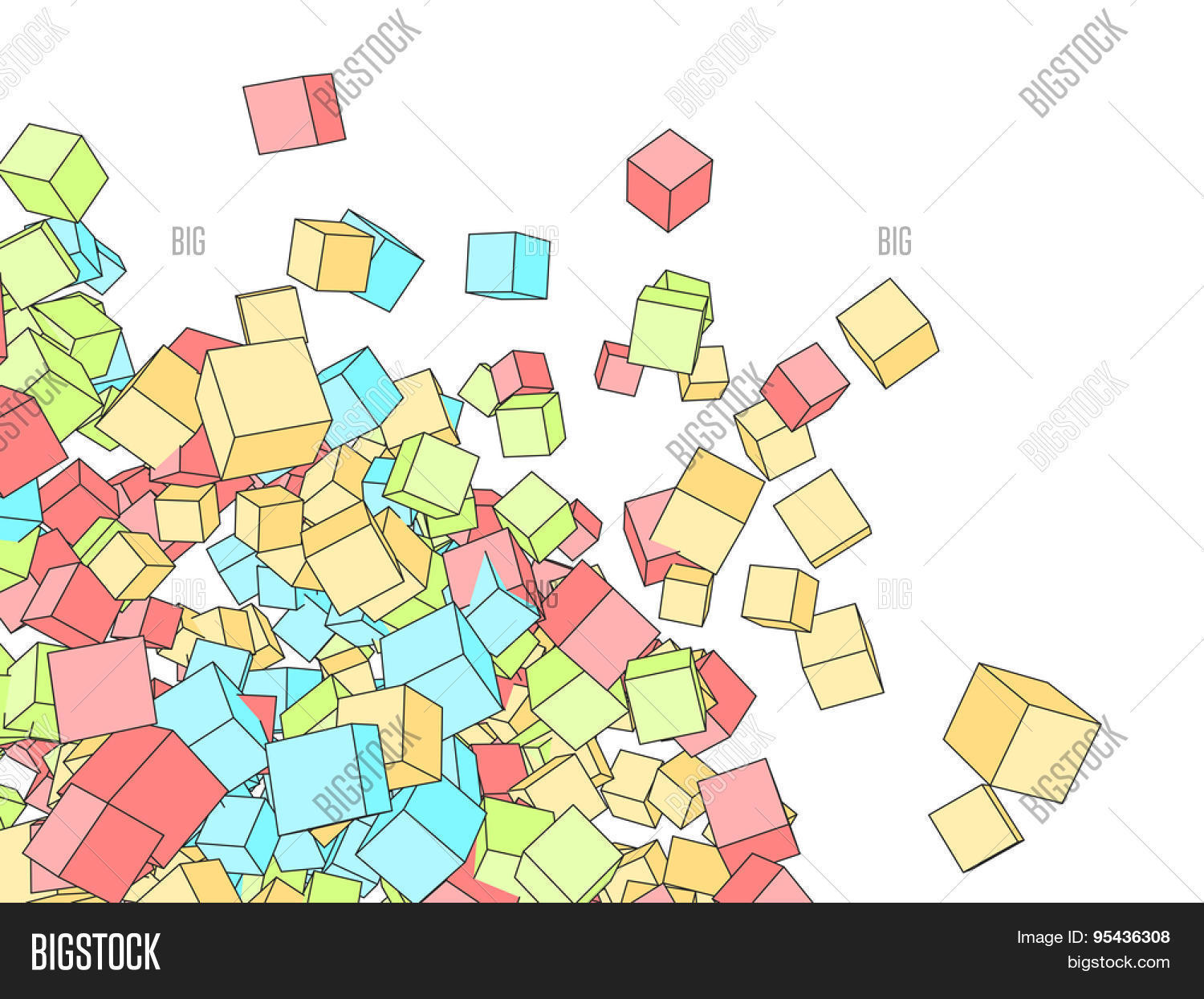 3D Color Cubes Sketch Image & Photo (Free Trial) | Bigstock