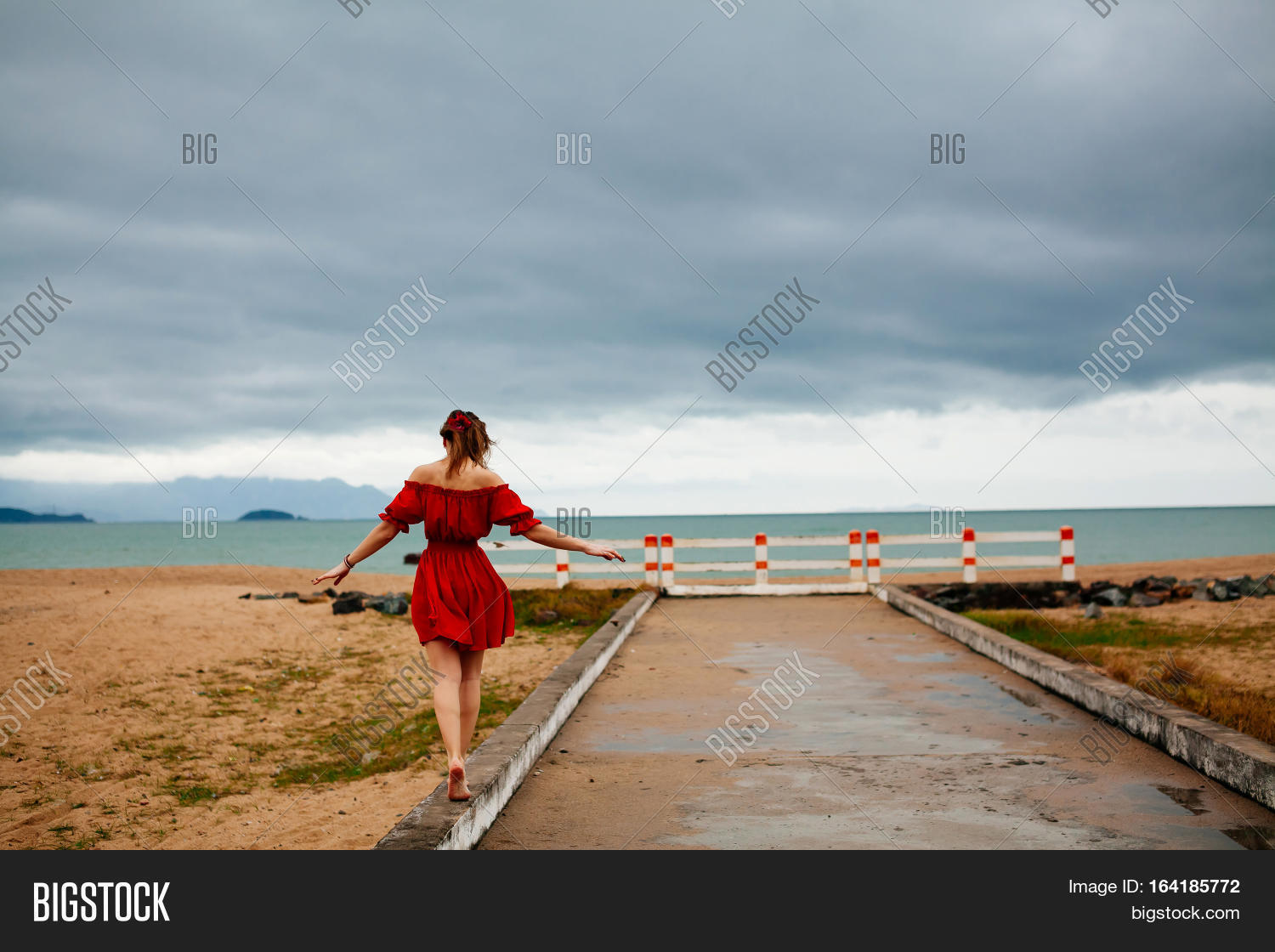 Woman Balancing On Way Image & Photo (Free Trial) | Bigstock
