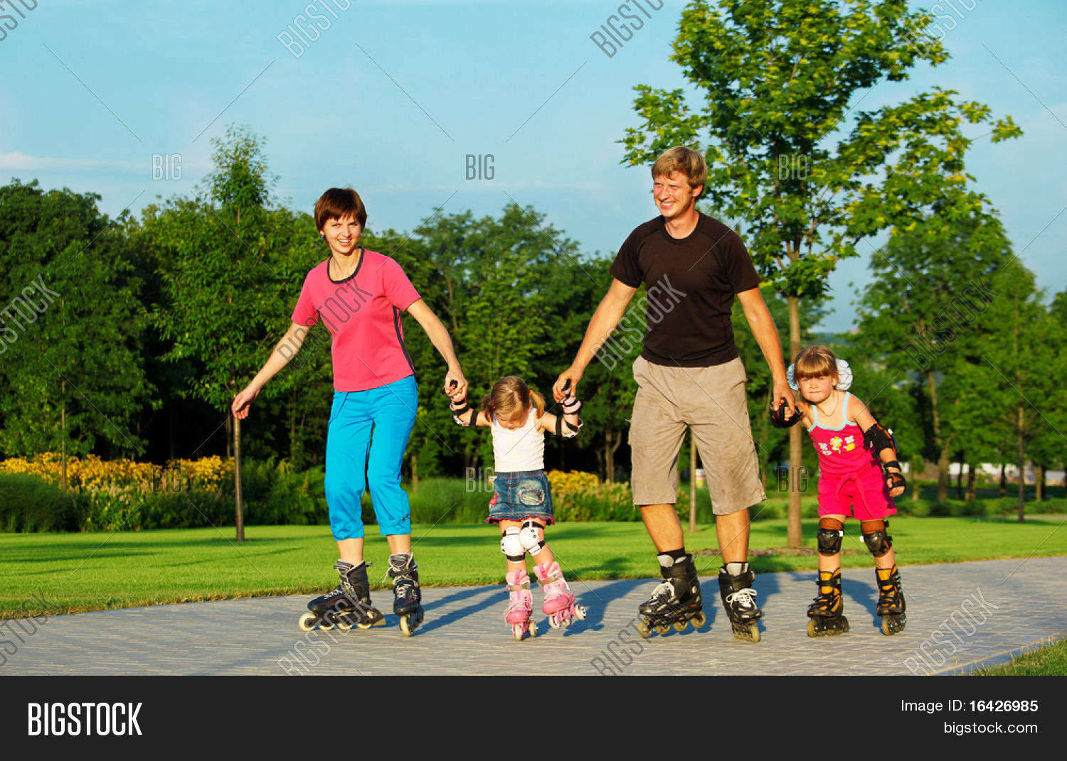 Happy Family Skating Image & Photo (Free Trial) | Bigstock