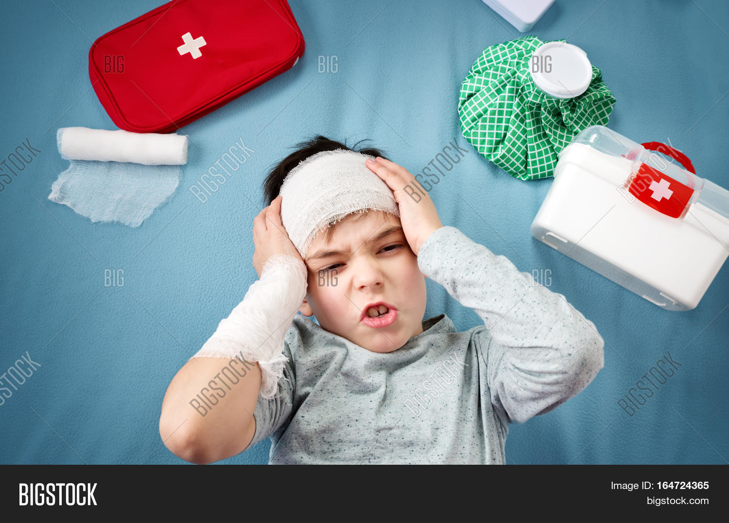 Sad Child Bandages Image & Photo (Free Trial) | Bigstock
