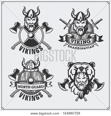 Set Viking Labels, Vector & Photo (Free Trial) | Bigstock