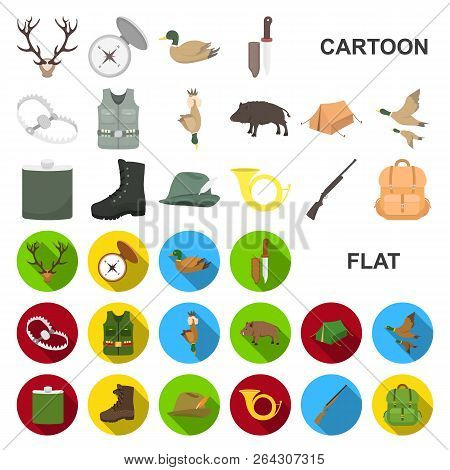 Hunting And Trophy Cartoon Icons In Set Collection For Design. Hunting ...