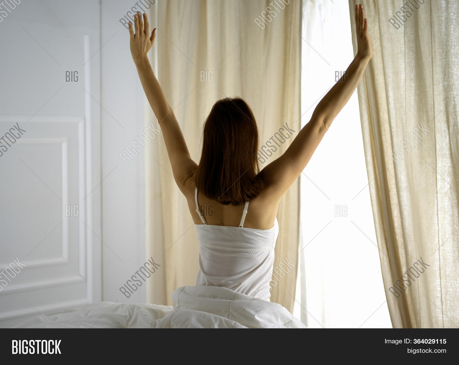 Woman Stretching Bed Image & Photo (Free Trial) | Bigstock