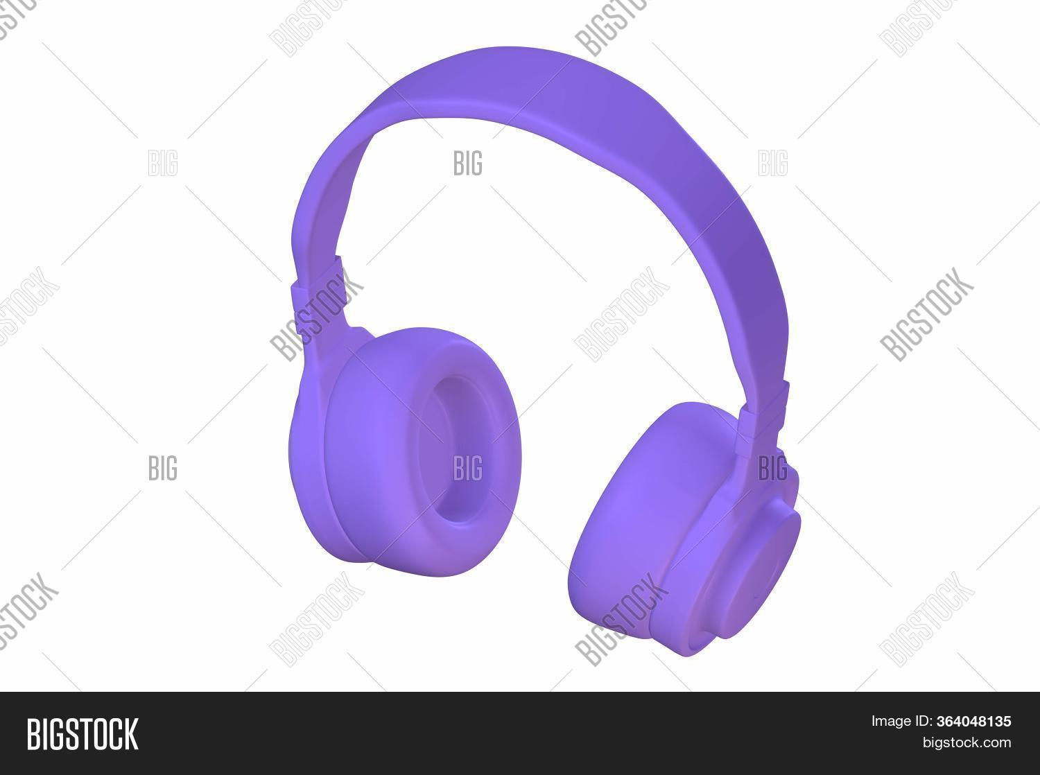 Purple Headphones On Image & Photo (Free Trial) | Bigstock