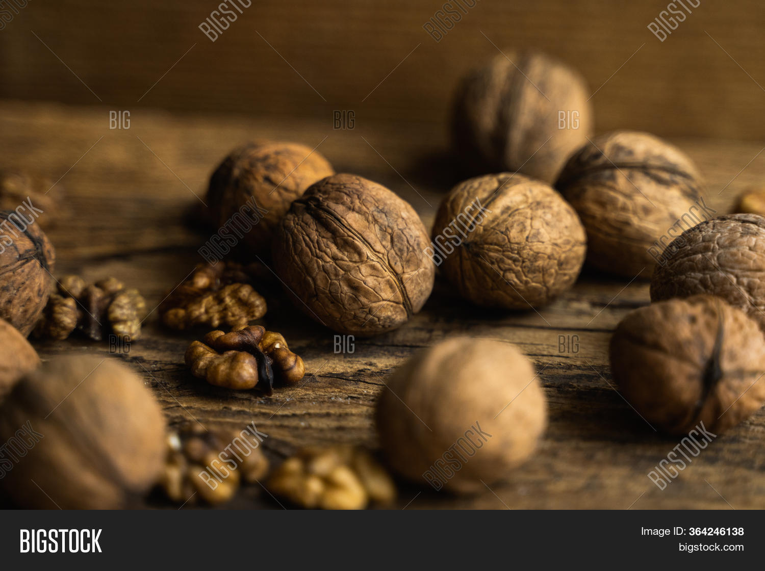 Walnut Scattered On Image & Photo (Free Trial) | Bigstock