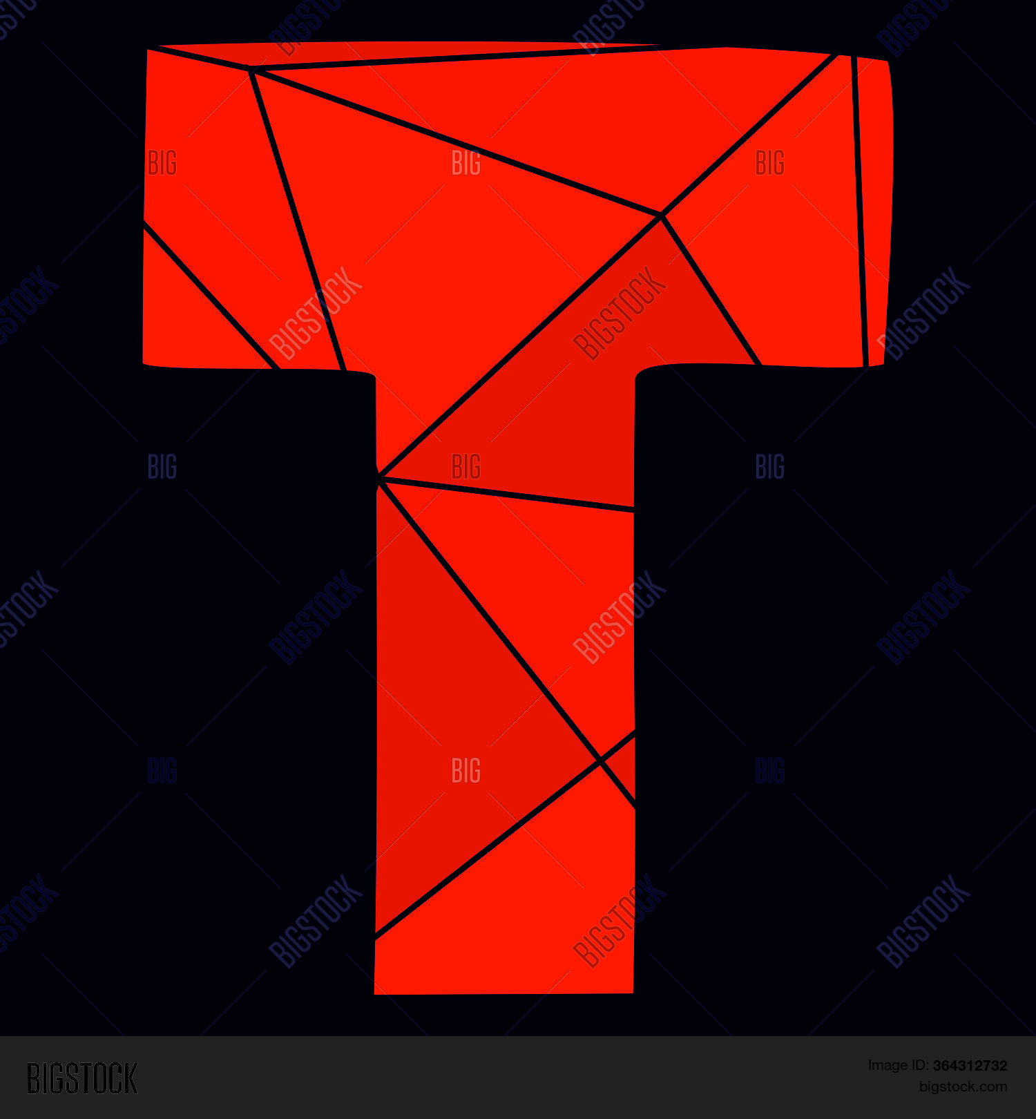 T Red Alphabet Vector Vector & Photo (Free Trial) | Bigstock