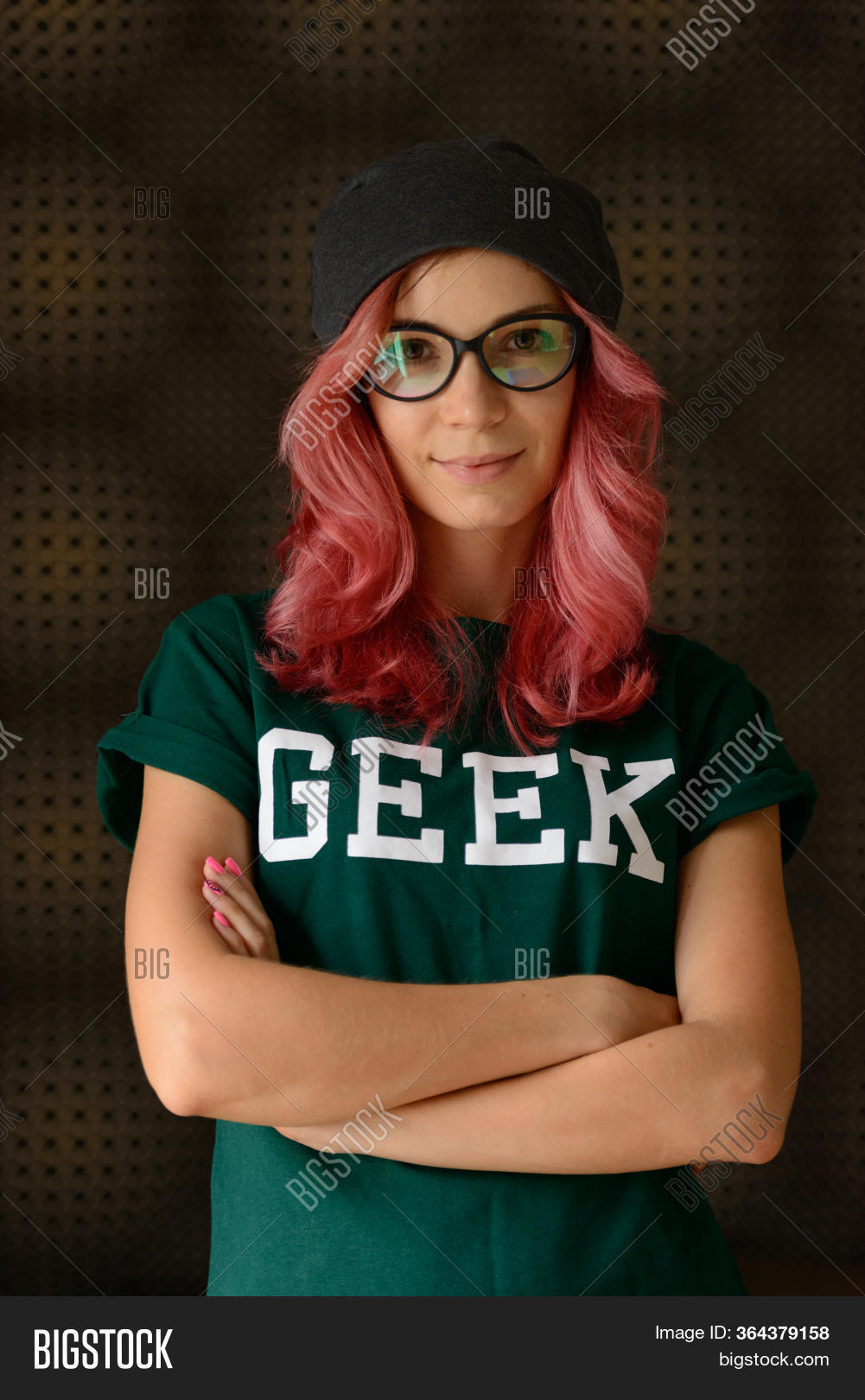 Geek Girl Pink Hair Image & Photo (Free Trial) | Bigstock