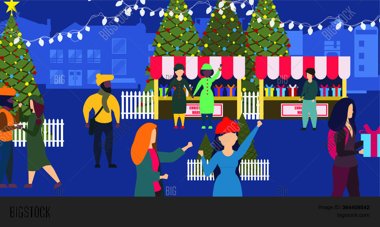 Christmas Market Shop Vector & Photo (Free Trial) | Bigstock