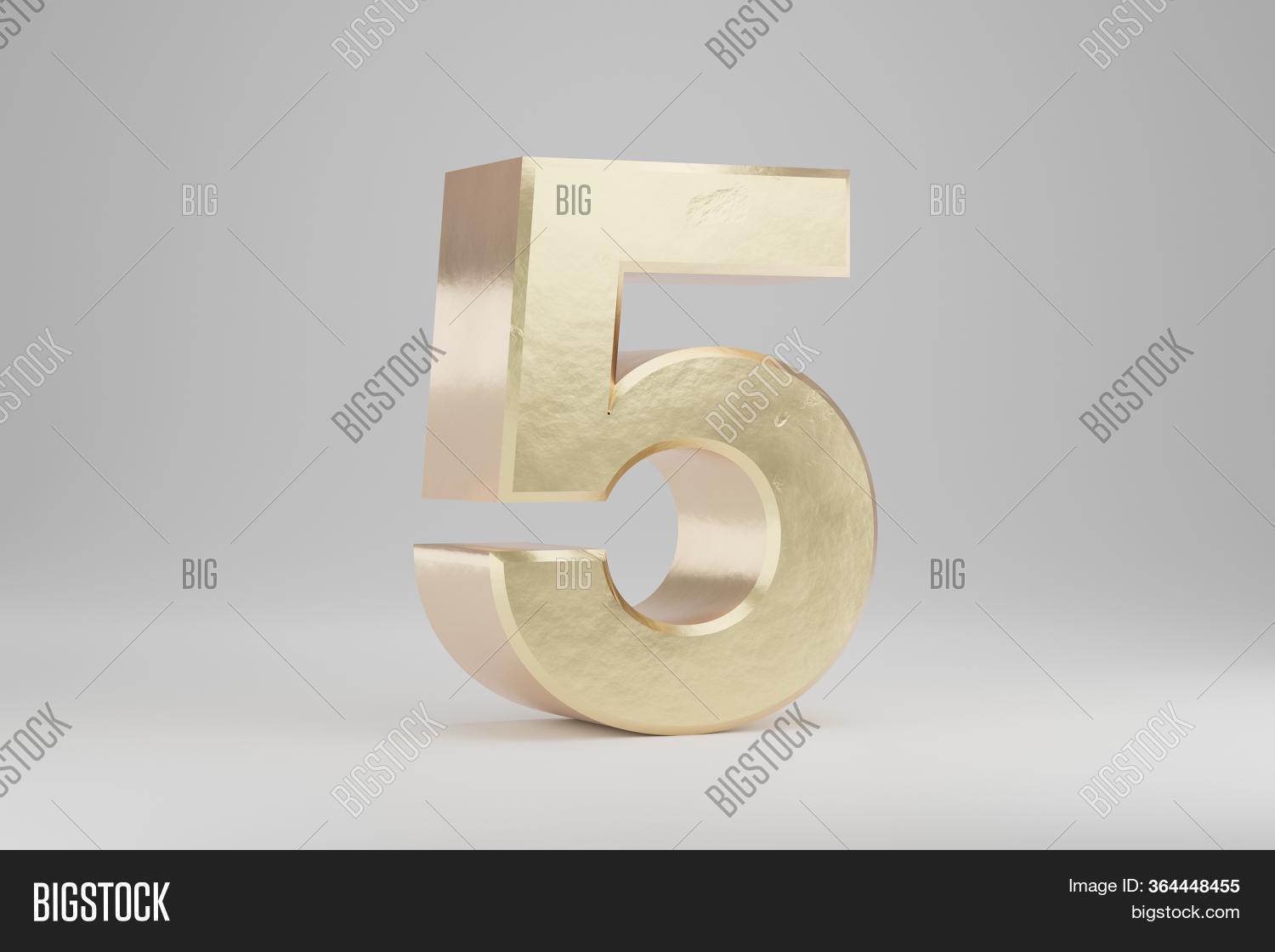 Gold 3d Number 5. Image & Photo (Free Trial) | Bigstock
