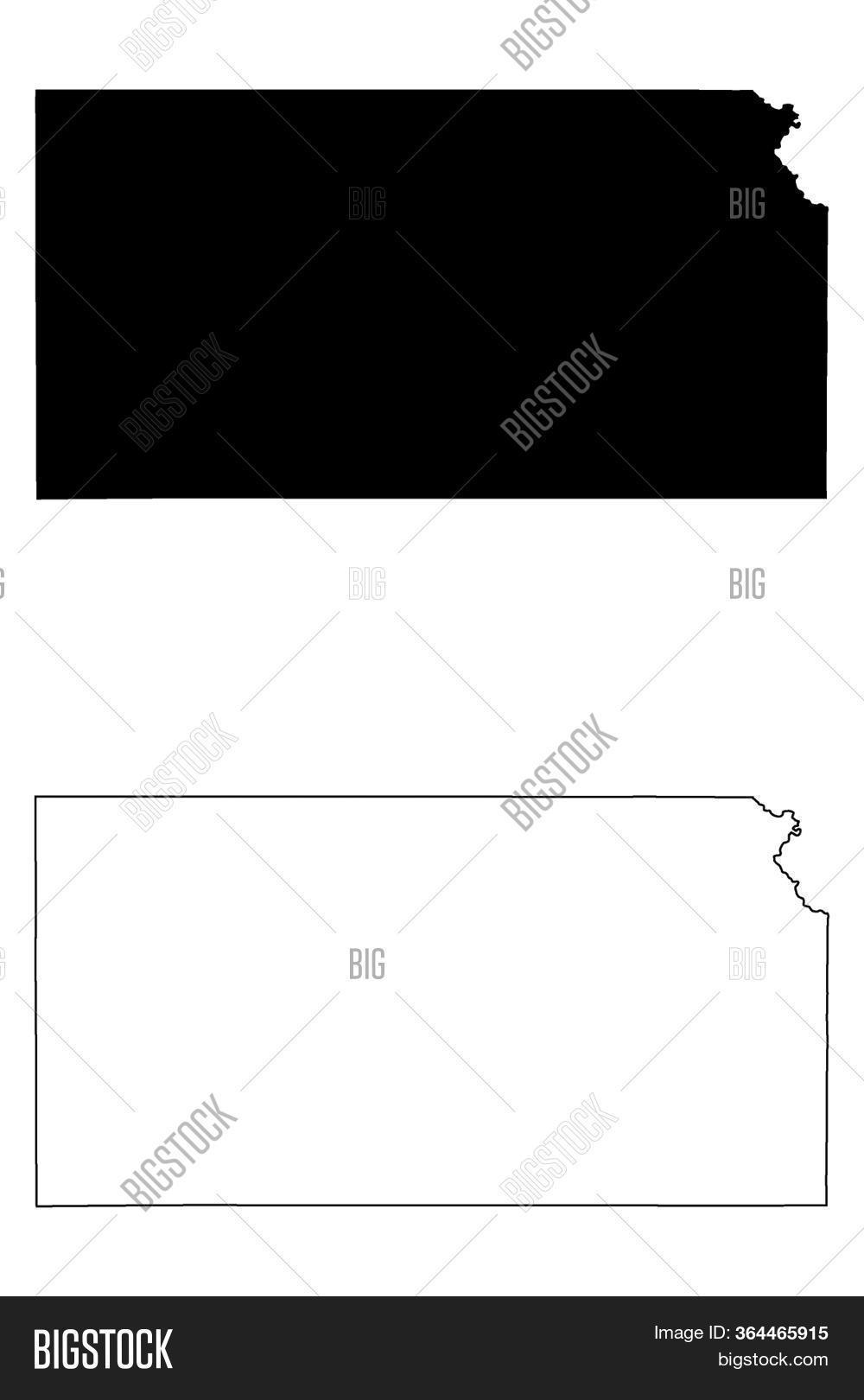 Kansas Ks State Map. Vector & Photo (Free Trial) | Bigstock